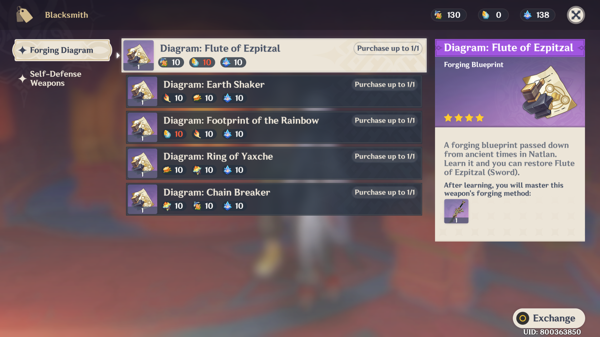 Natlan Craftable Weapons Exchange Materials (Just in case anyone want ...