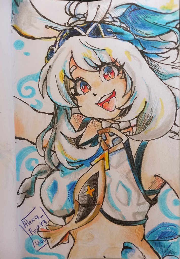 Para apoyar a mi tribu dejó un fanart que hice de Mualani >:D ...