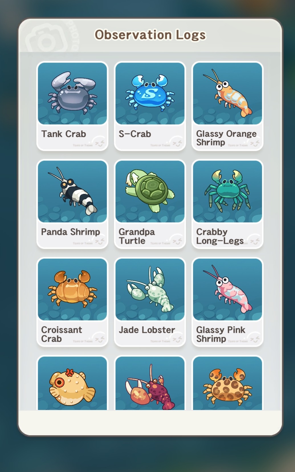 Complete list of crabs and fish Tears of Themis | HoYoLAB