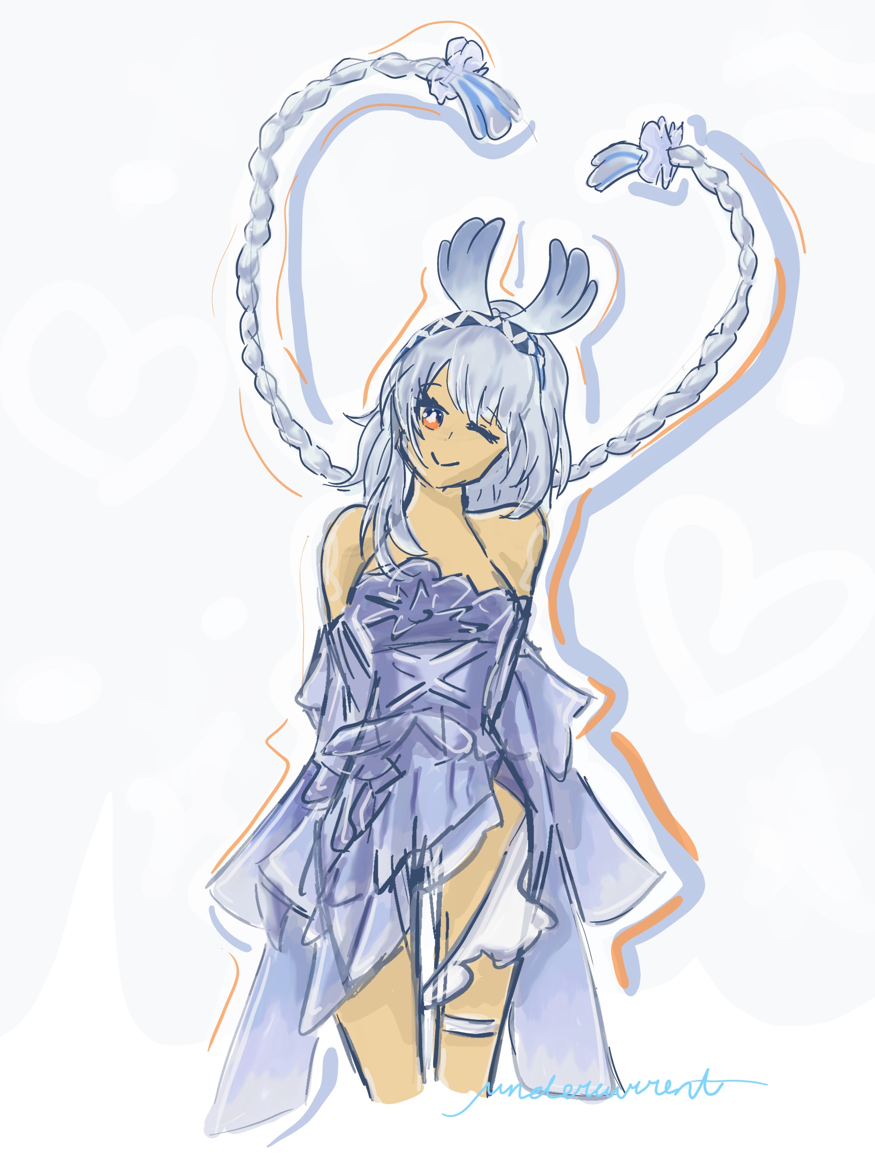 Messy sketch -- Mualani in dress design Genshin Impact | HoYoLAB