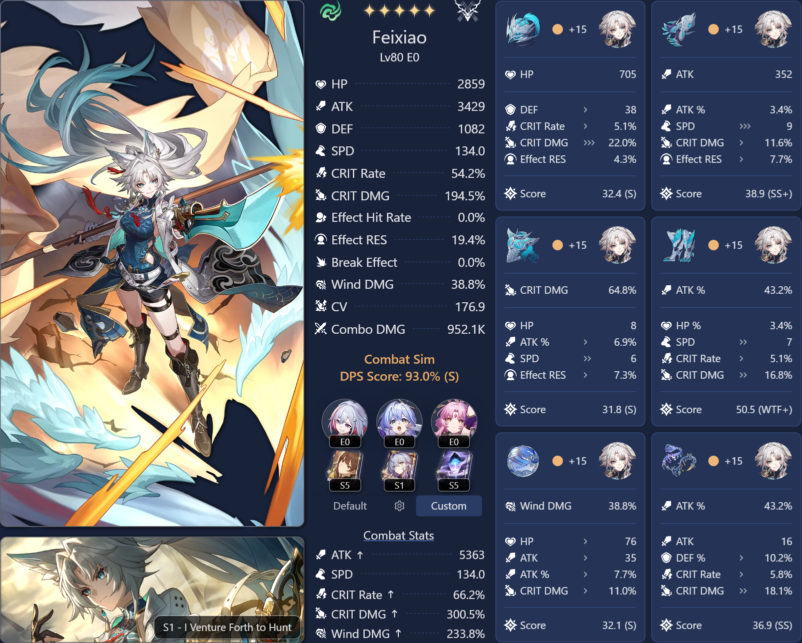 Here's my Feixiao Build. Its good enough Honkai: Star Rail | HoYoLAB