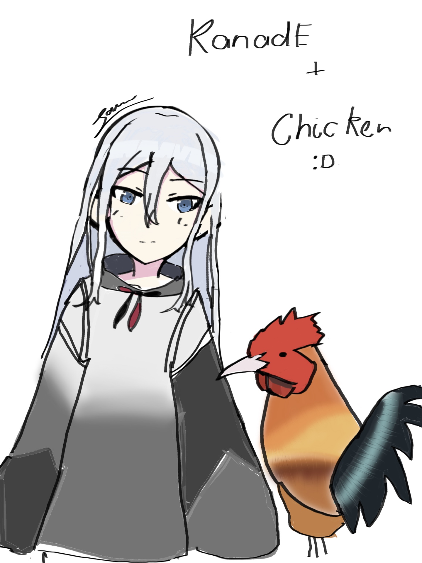 Kanade and chicken:D | HoYoLAB