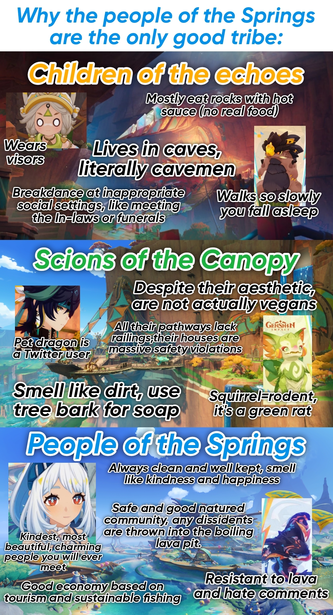 People of the Springs are the superior tribe, try and prove me wrong... Genshin Impact | HoYoLAB