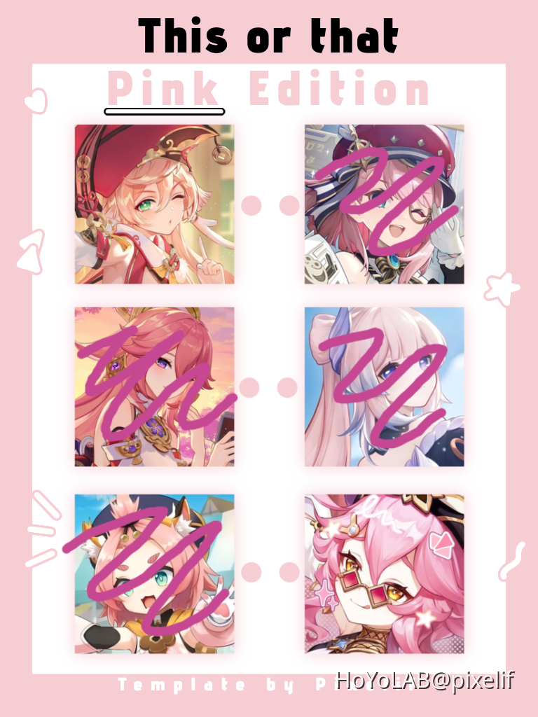 Let's play a game! "This or That" Pink Edition: 🌸 Genshin Impact | HoYoLAB