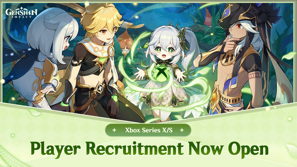 Xbox Player Recruitment: Genshin Impact Xbox Series X|S Test Player ...