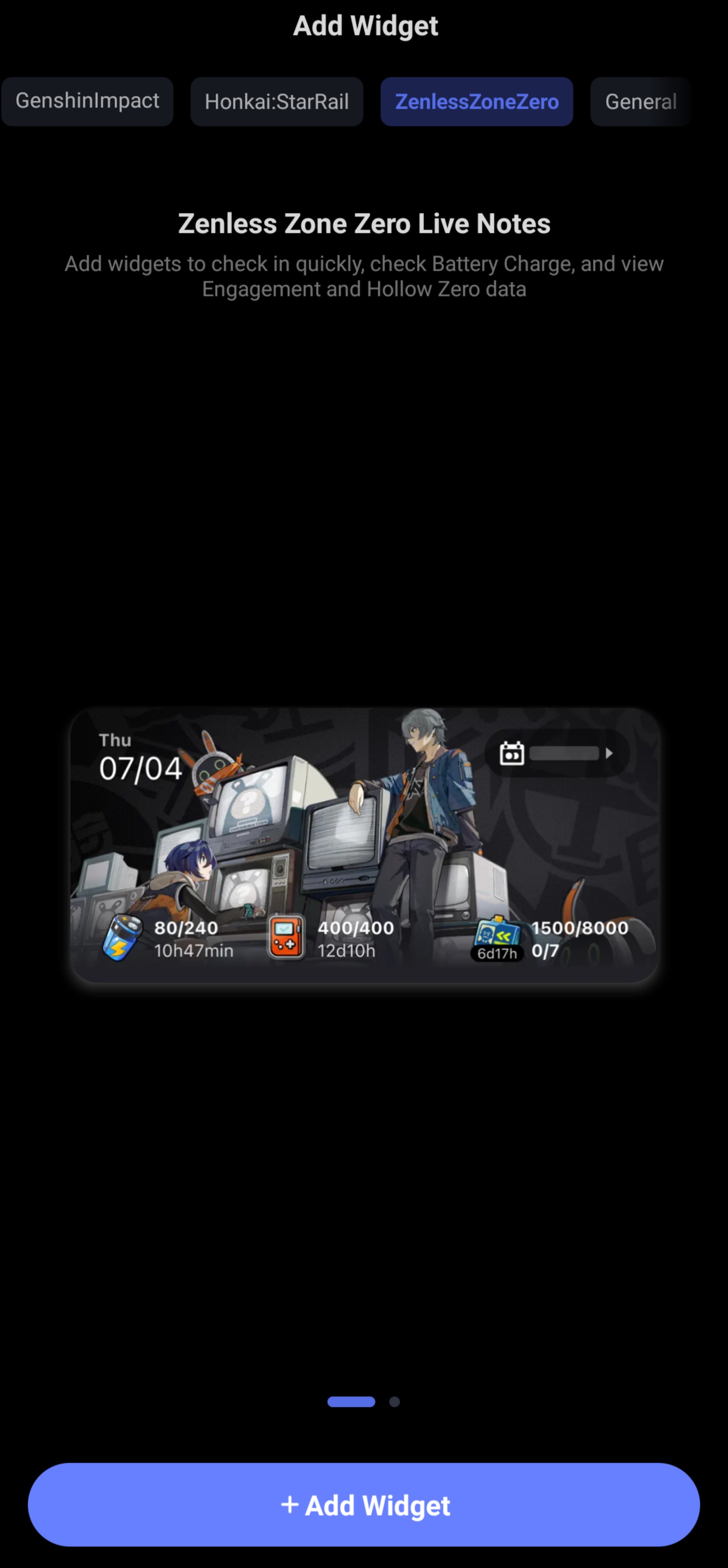 ZZZ Widget Android v2.60 Zenless Zone Zero | HoYoLAB
