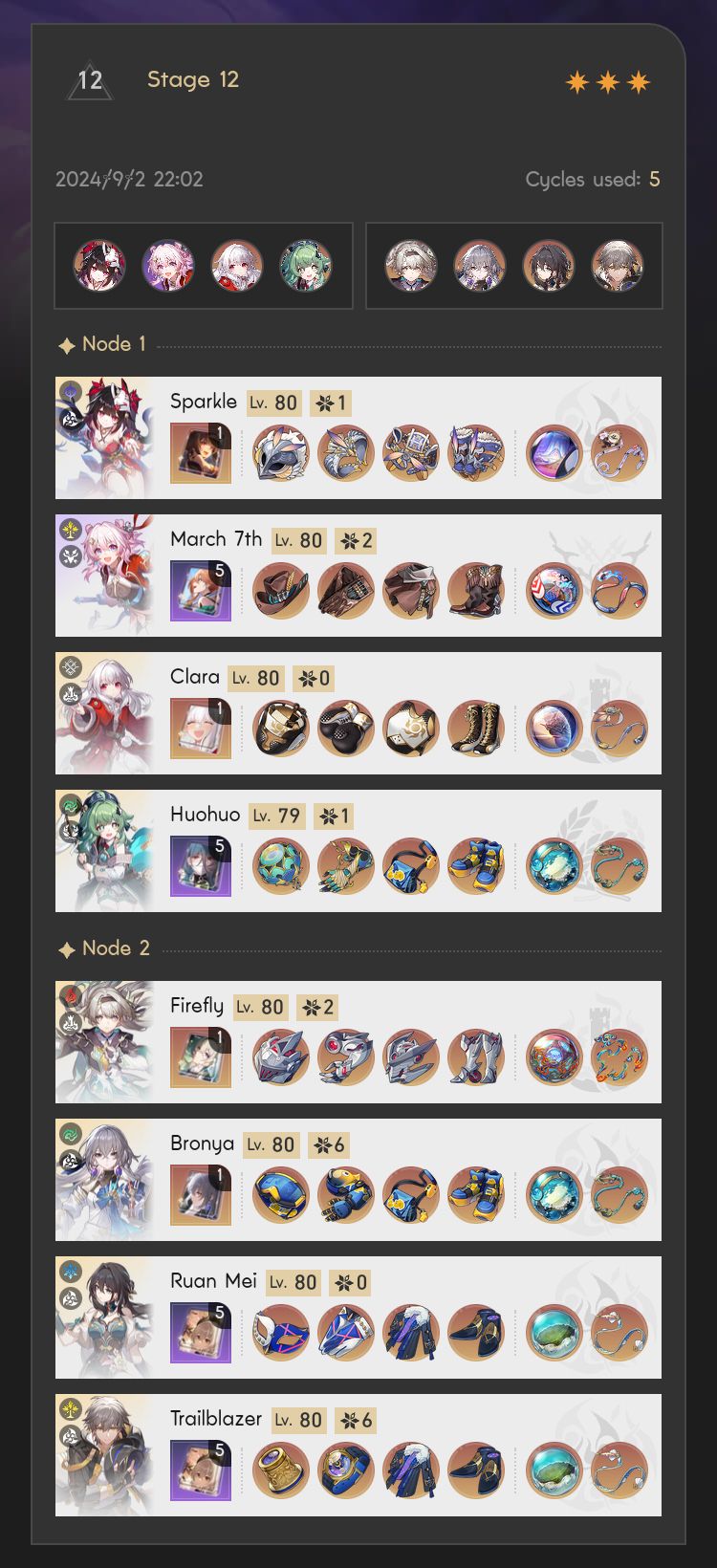 Chaos Memory 12 - v2.4 Honkai: Star Rail | HoYoLAB