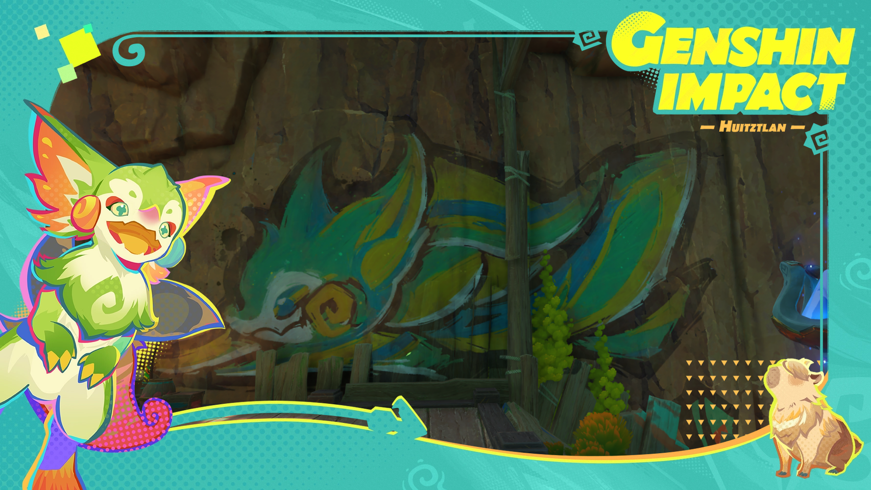 Graffiti featuring the Yumkasaur! Genshin Impact | HoYoLAB