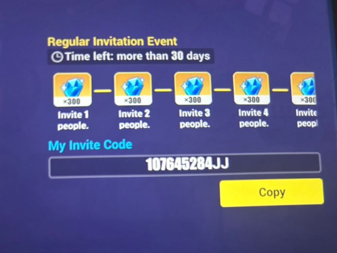 Uhh I used the wrong acc but use my invite code and I'll use yours ・ω ...