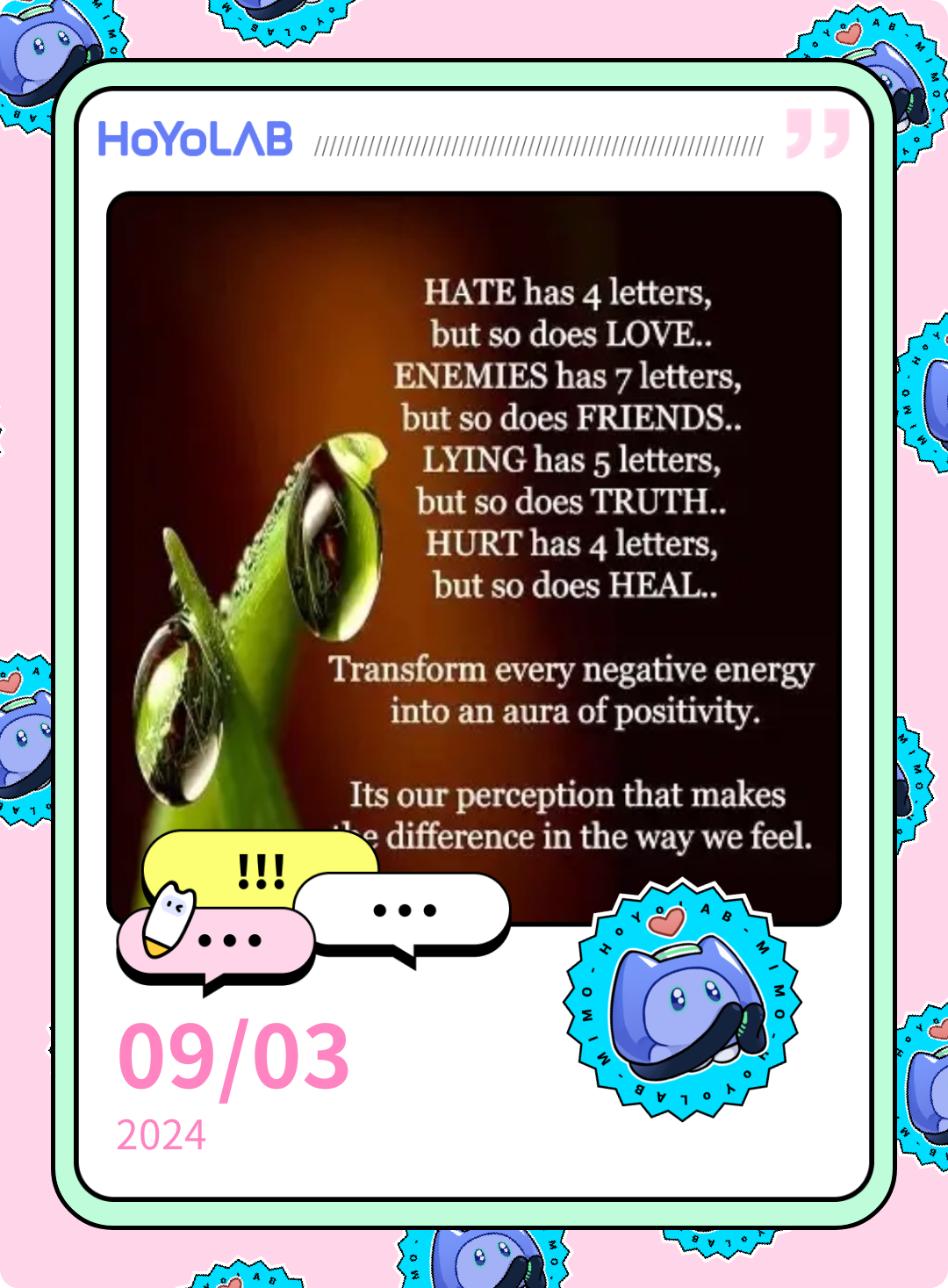 09/03 Diary -# My Character Building Diary | HoYoLAB