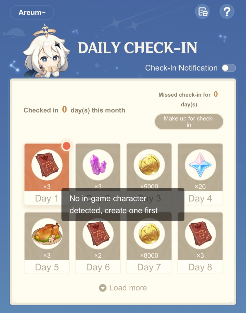 Daily check in! Genshin Impact | HoYoLAB