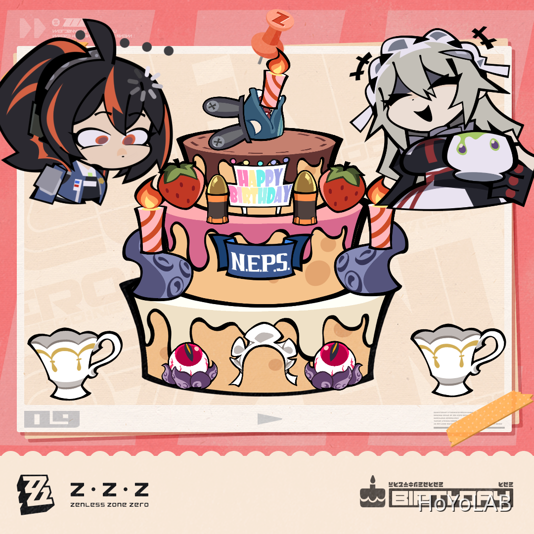 I made for both zhu yuan and rina\'s cake of neapolitan flavor Zenless ...