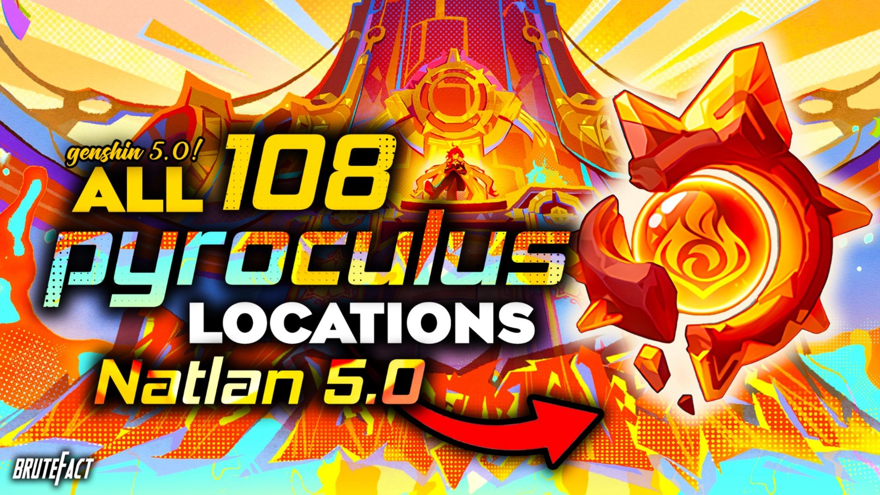 [V5.2] ALL 54 Pyroculus Locations in Natlan 5.2 | Fastest Route with ...