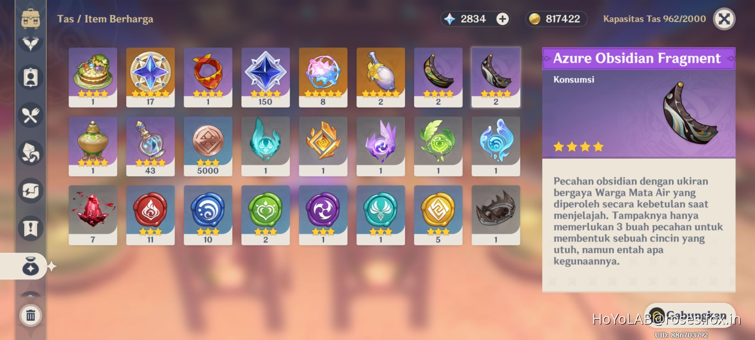 Dimana yaa lokasi green + azure obsidian fragment yang belum ketemu ini ...