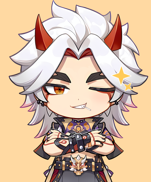 i drew two extra expressions on the itto chibi