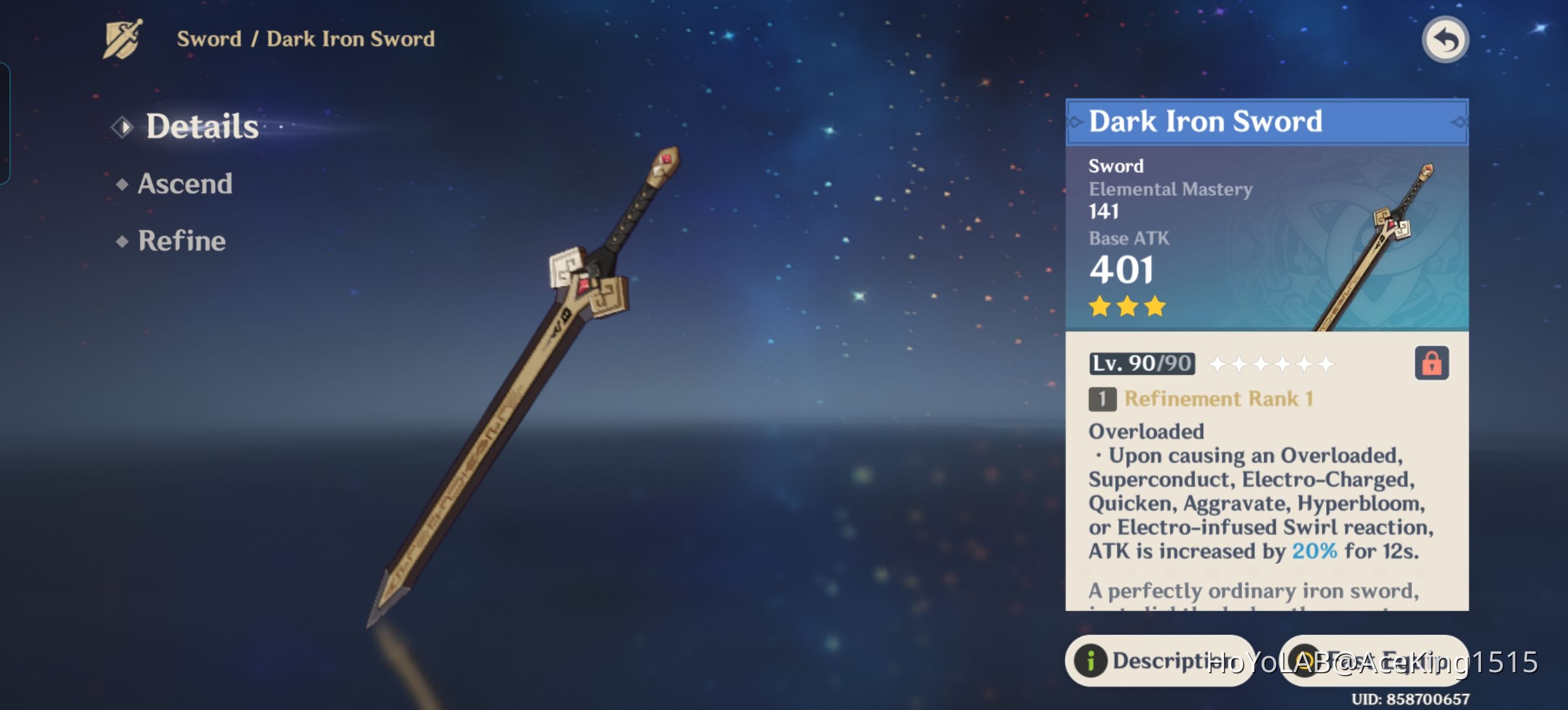 Dark iron sword Genshin Impact | HoYoLAB