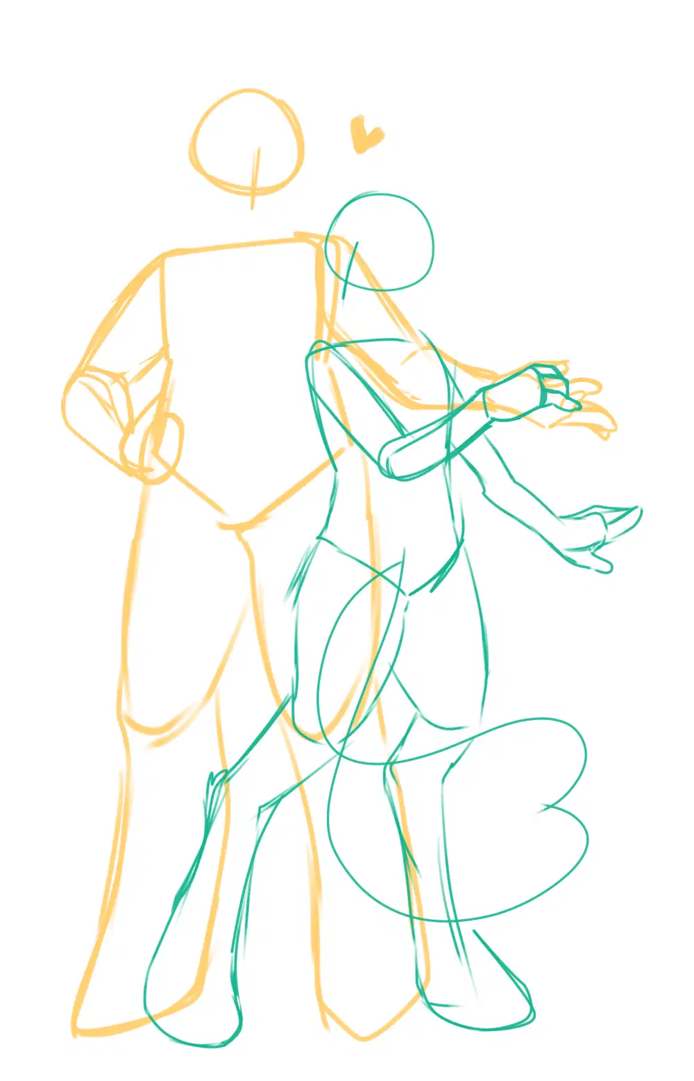 hugging someone drawing reference