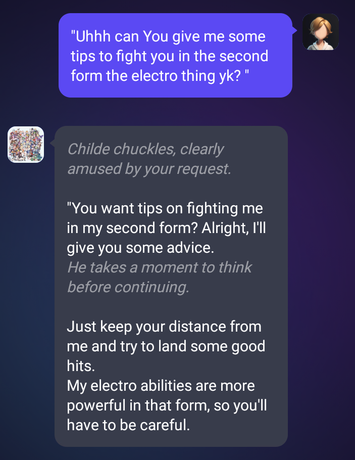Asking Childe how to beat his ass in the second form Genshin Impact ...