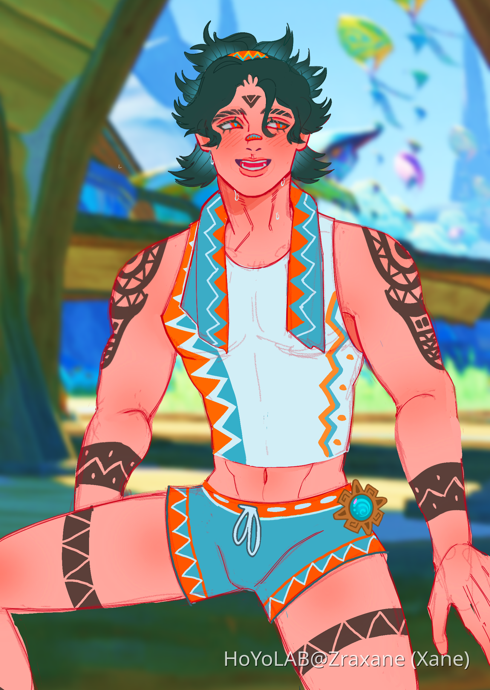 My genshin OC (Akahata) in swimsuit 🤭 Genshin Impact | HoYoLAB