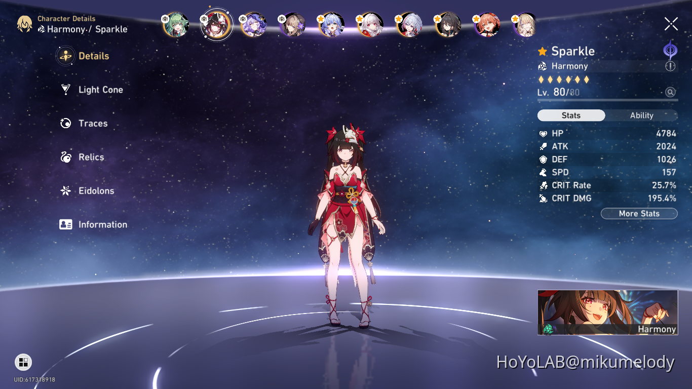 finally maxed queen sparkle’s traces!! e6 is next 🥰 Honkai: Star Rail ...