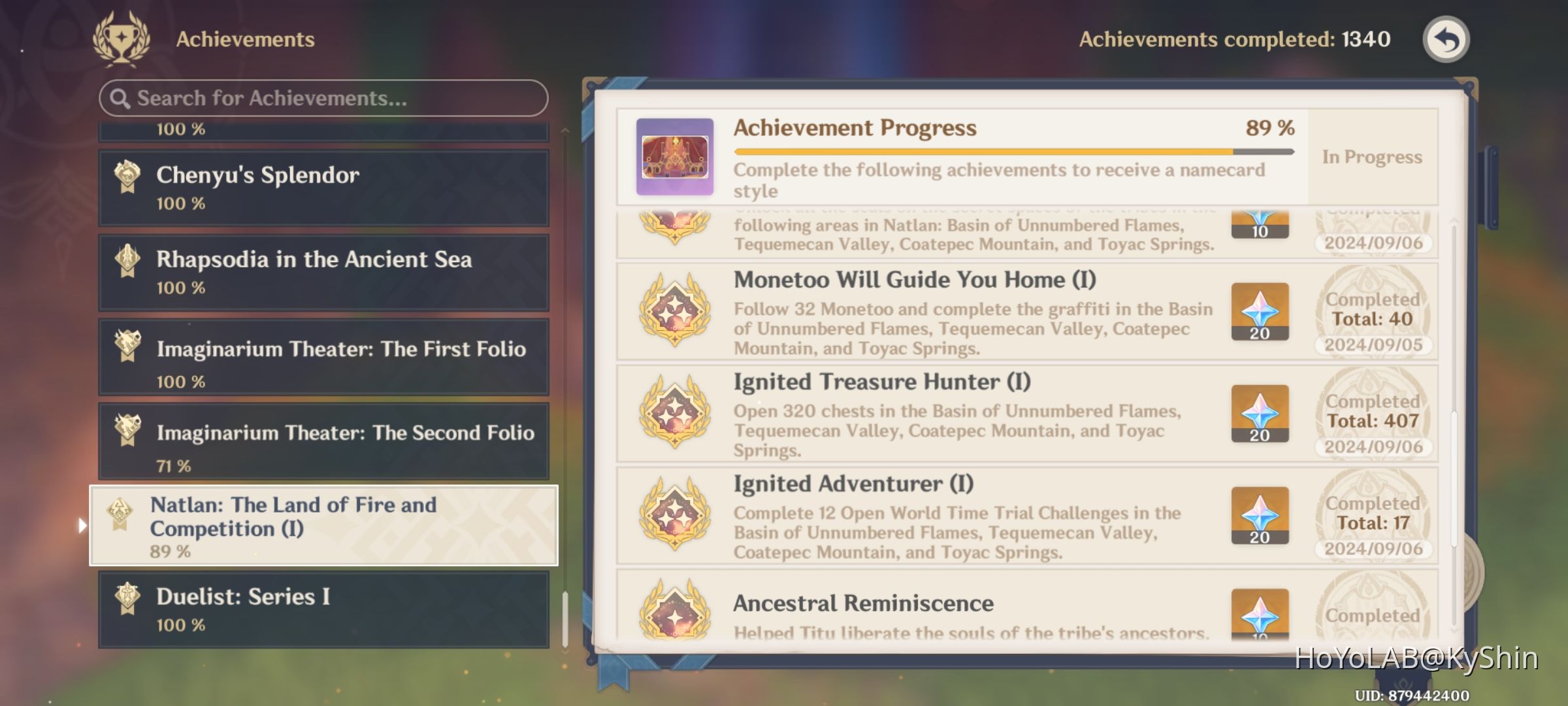 Max Count in the Achievement Natlan: The Land of Fire and Competition ...