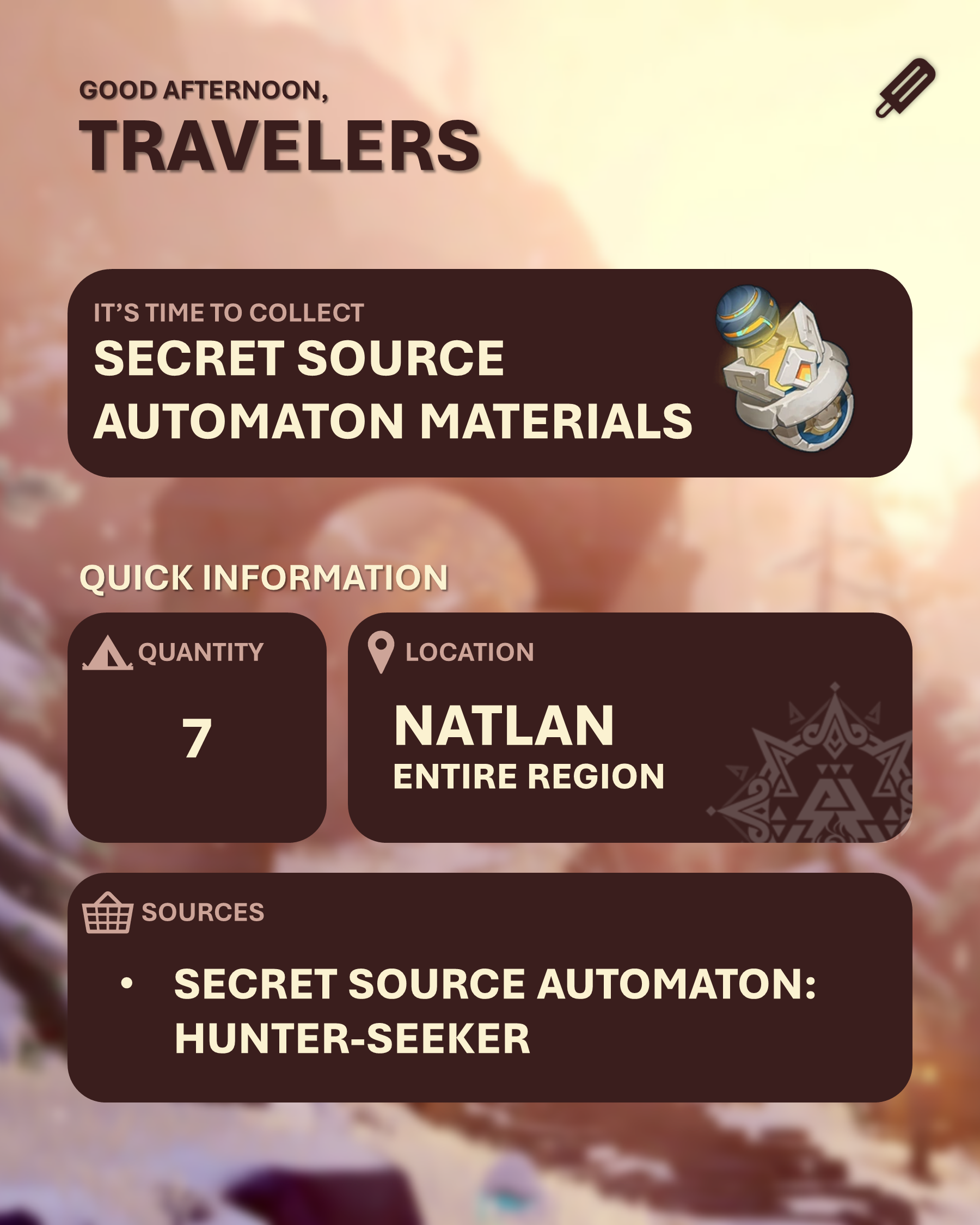 Secret Source Automaton Materials | Enemy Collection Guide [Version 5.0] Genshin Impact | HoYoLAB