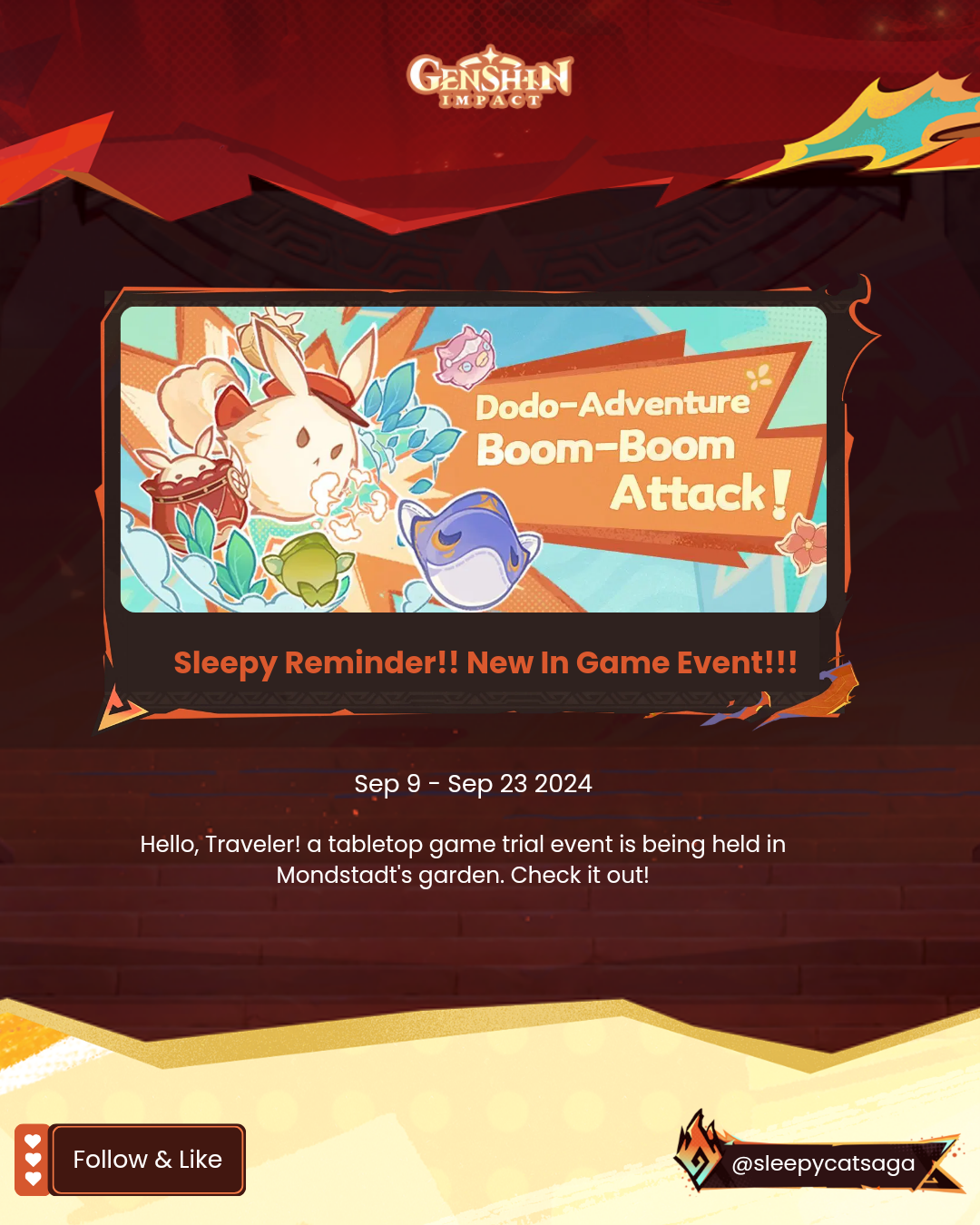 Sleepy Reminder: Dodo-Adventures Genshin Impact Event!! Genshin Impact ...