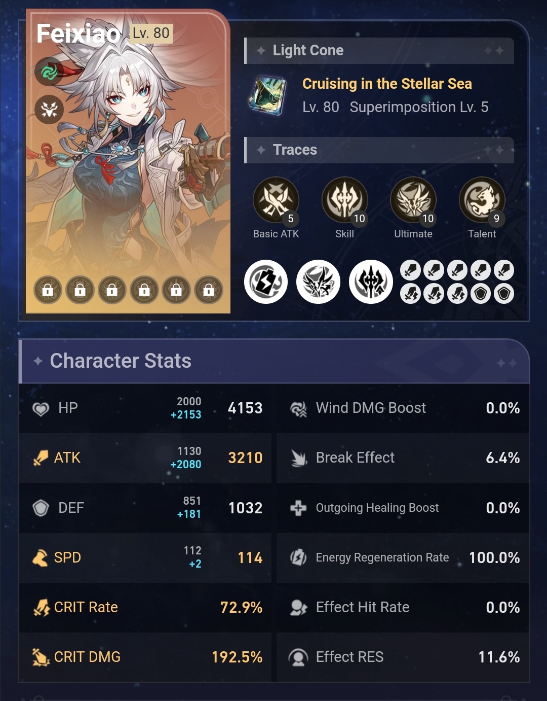 Day 1 Build for Feixiao Honkai: Star Rail | HoYoLAB