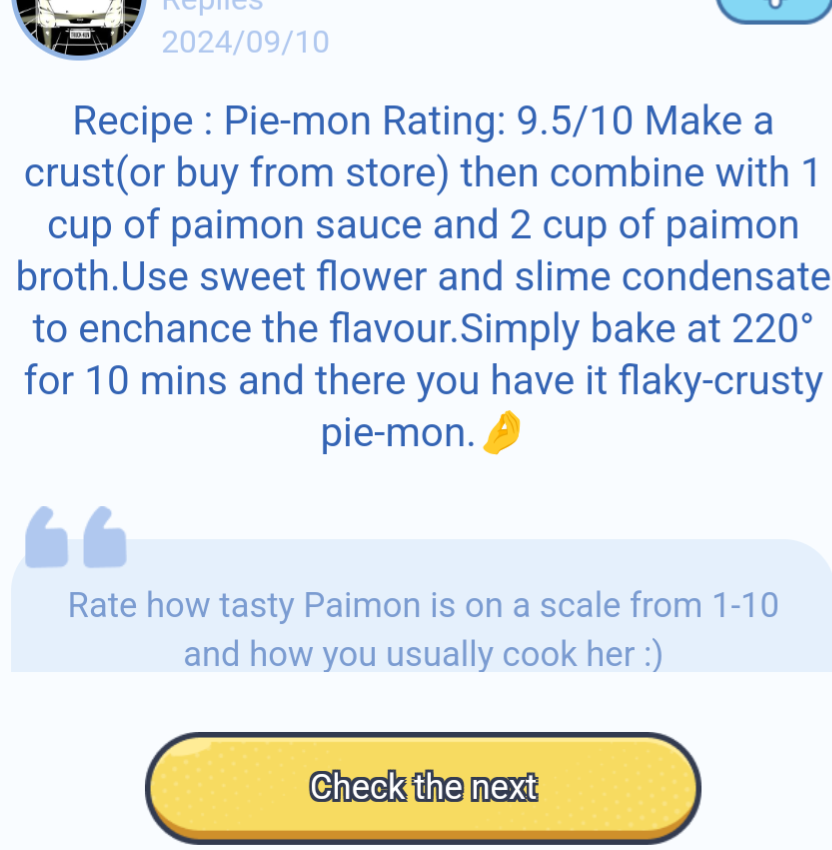 Rate how tasty Paimon is Genshin Impact | HoYoLAB