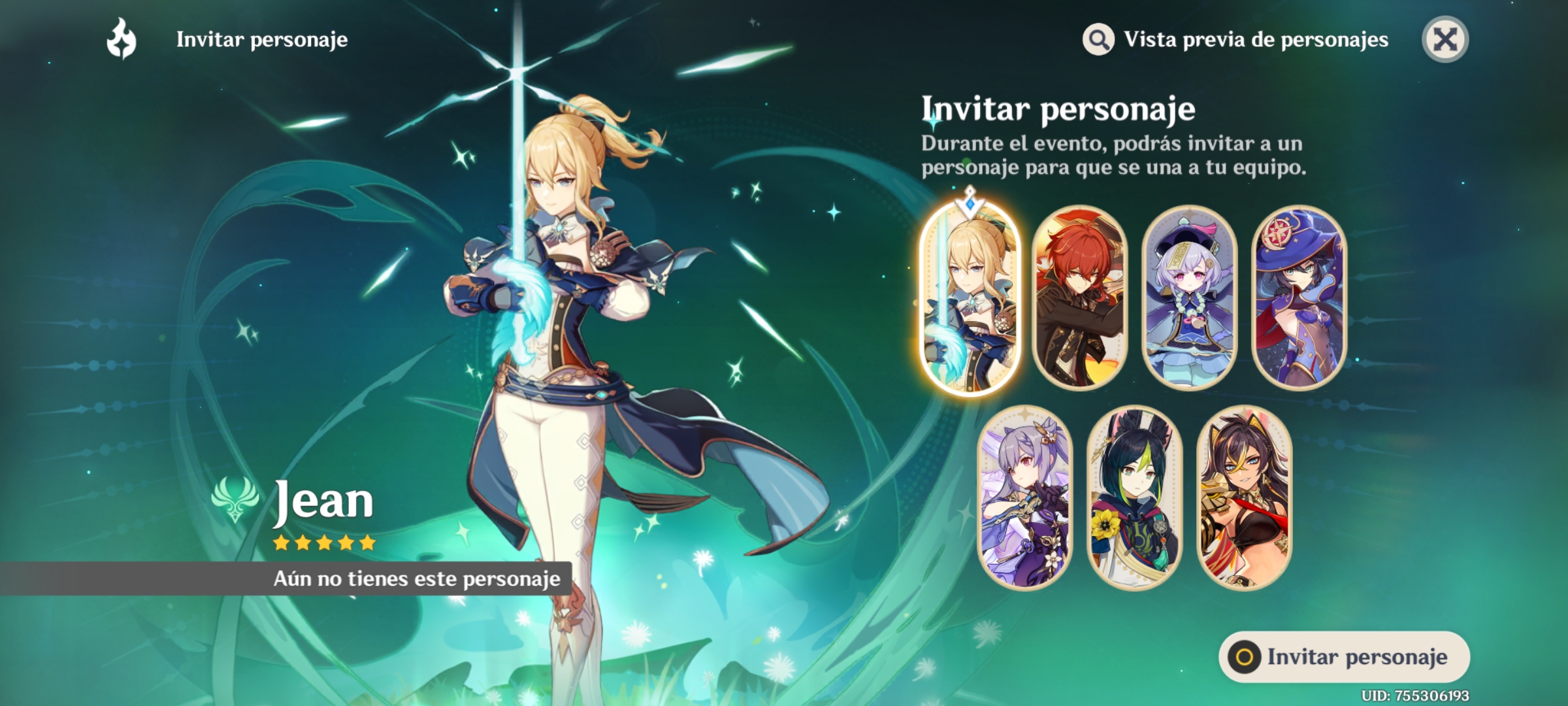 Elegimos a Jean porque los demás lo tenemos todos 😉 Genshin Impact ...