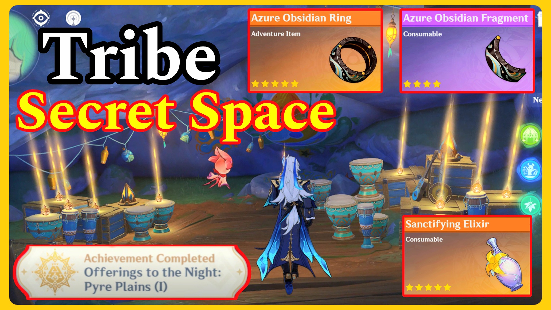 Secret Space of Tribe | Hidden Achievement Natlan | Azure Obsidian ...