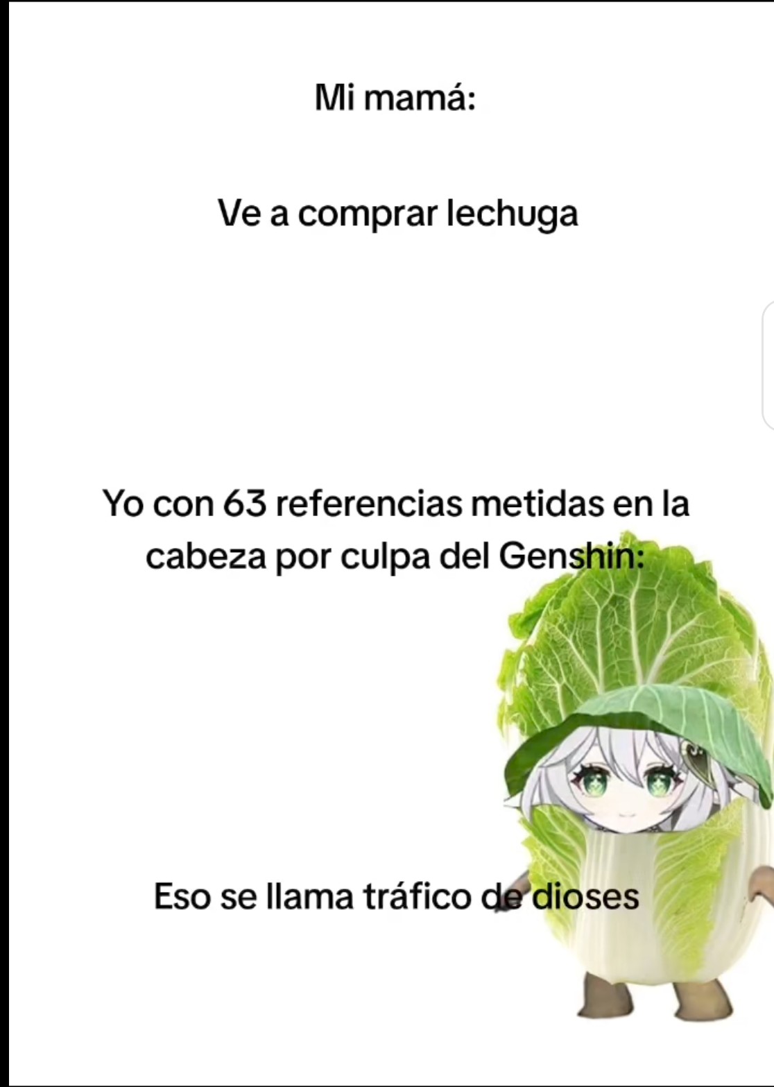 Hola buenas tardes me da 2 Nahidas para llevar por favor. ☝️🥬 Genshin ...