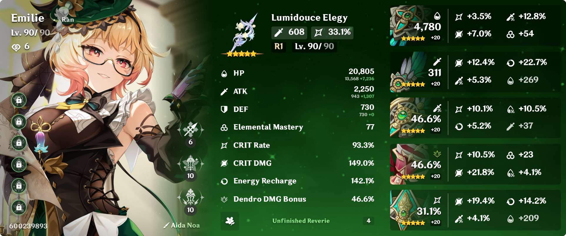 Emilie Build Thus Far! Genshin Impact | HoYoLAB