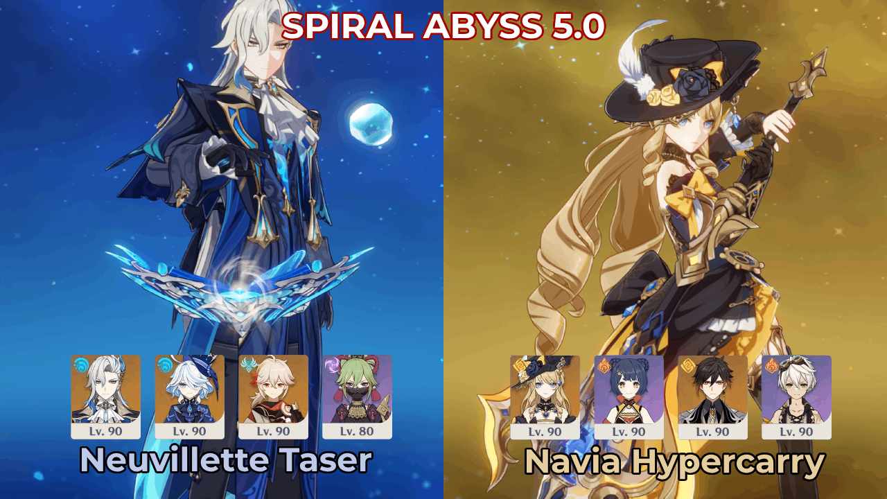 C1 Neuvillette Taser & C0 Navia Hypercarry | Spiral Abyss 5.0 Genshin ...