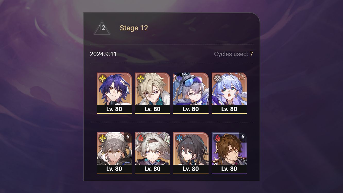 7 cycles clear. With fua team ft SW Honkai: Star Rail | HoYoLAB