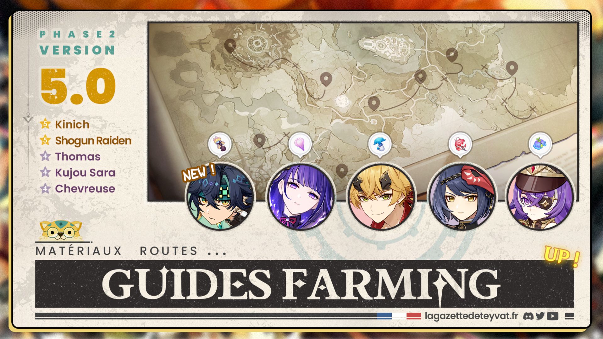【Version 5.0 - Farm】 Préparer les matériaux pour Kinich, Shogun Raiden ...
