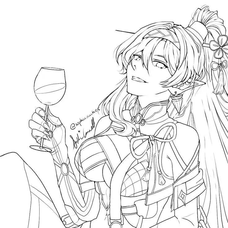 wuthering waves coloring pages