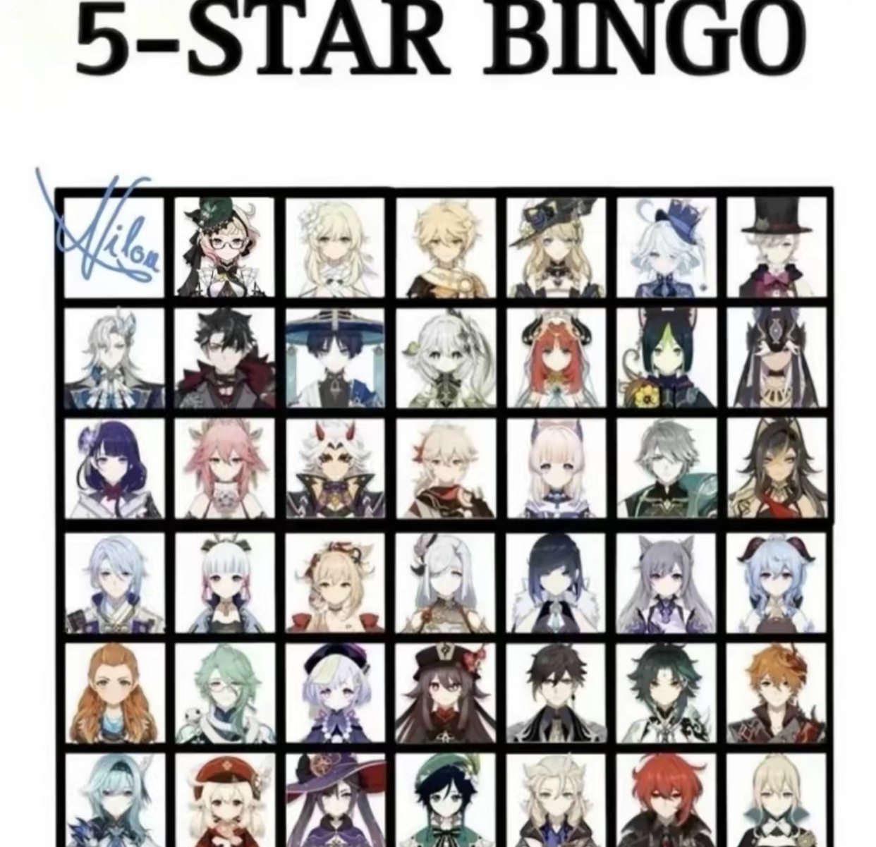 Here is my genshin impact 5 star characters Genshin Impact | HoYoLAB