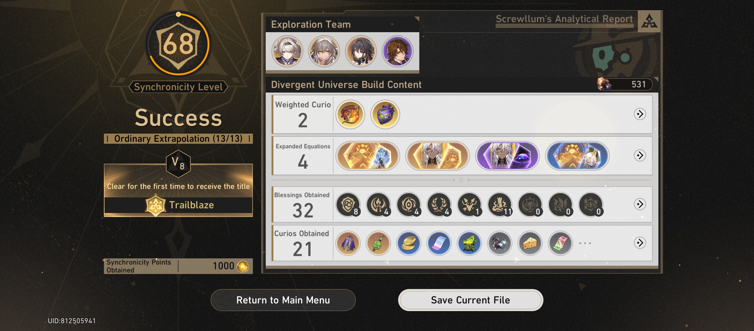Divergent Universe V8 cleared Honkai: Star Rail | HoYoLAB