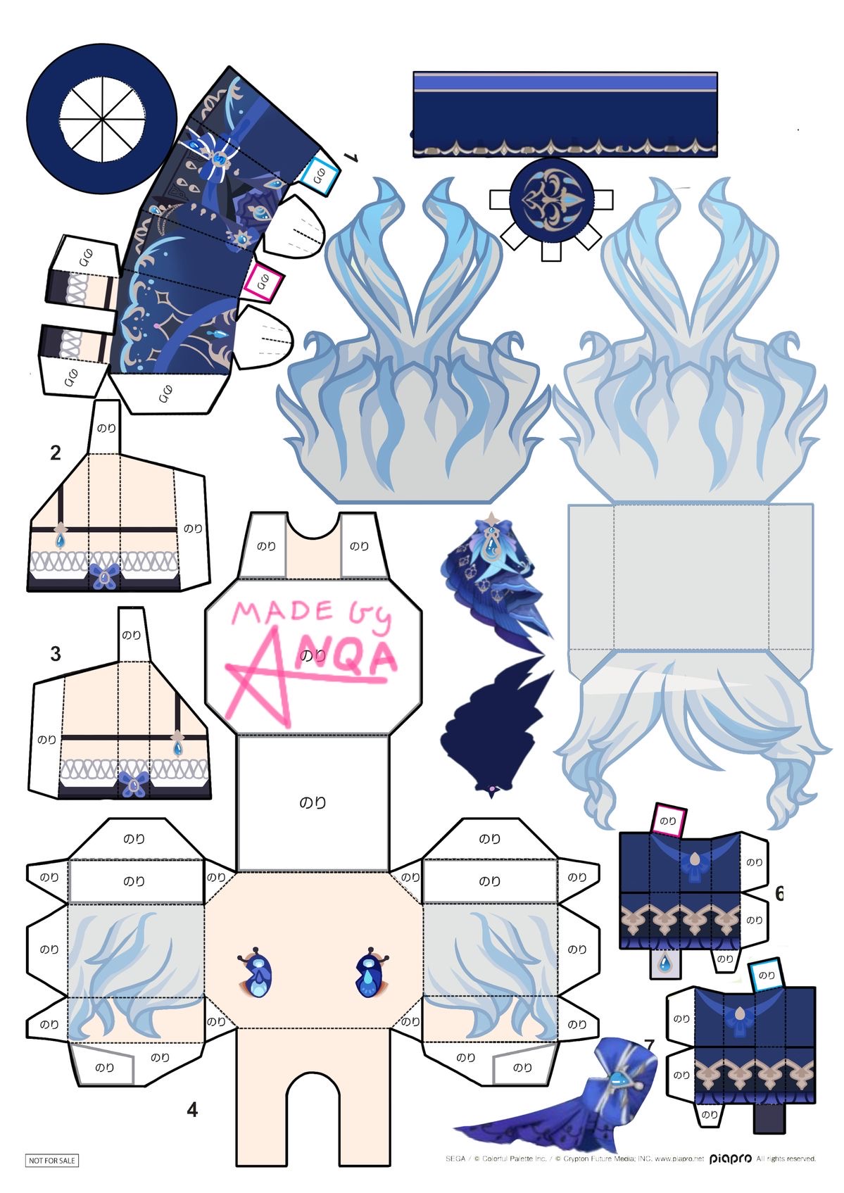 I made a furina papercraft for my sibling's birthday Genshin Impact ...