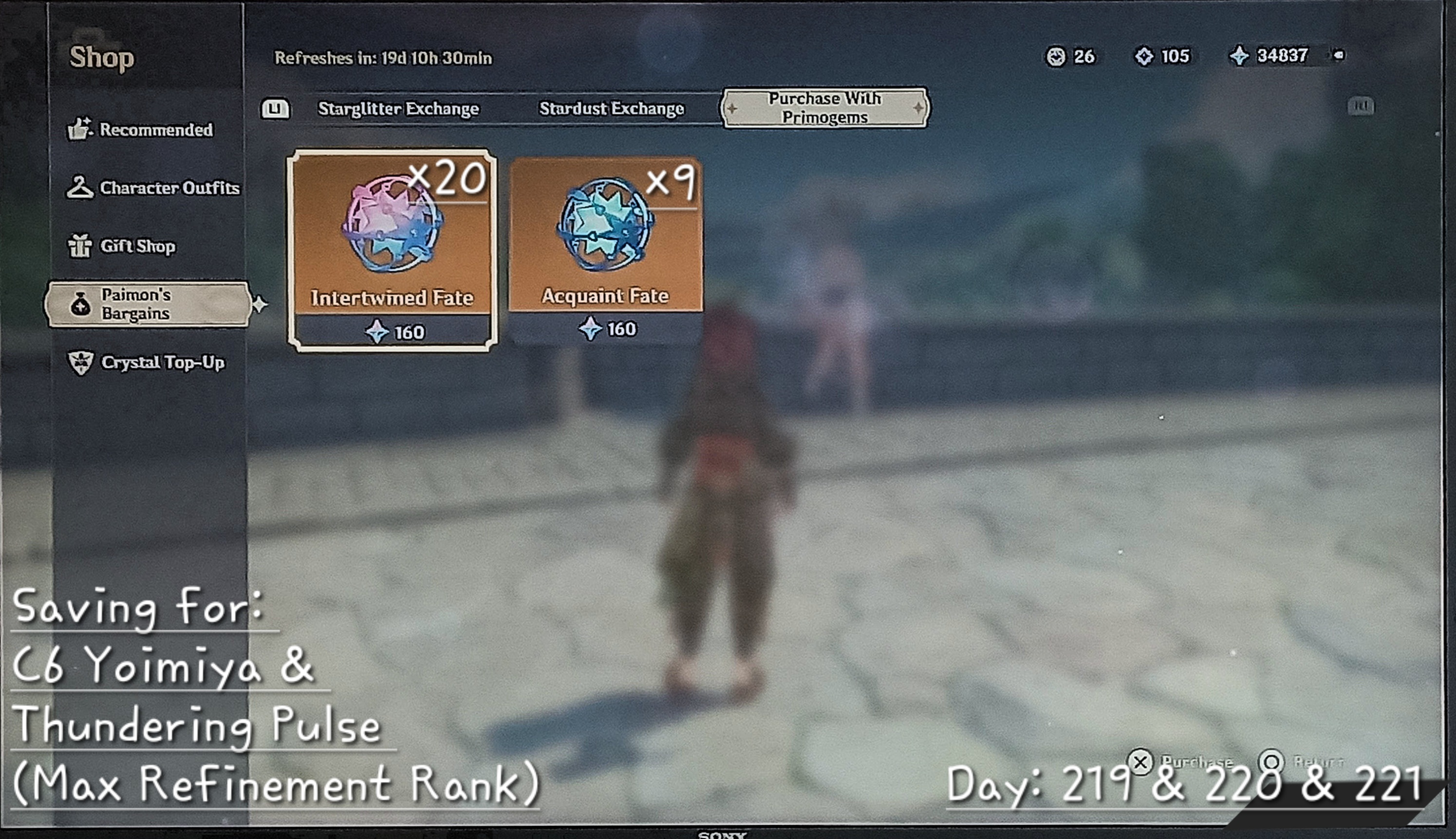 Saving for C6 Yoimiya & Thundering Pulse (Max Refinement Rank) Day: 219 ...
