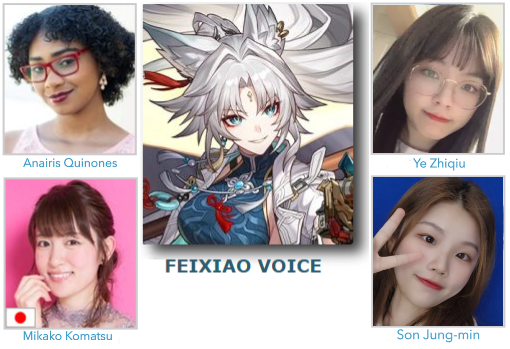 FeiXiao's Voice Actors (All 4 Languages) Honkai: Star Rail | HoYoLAB