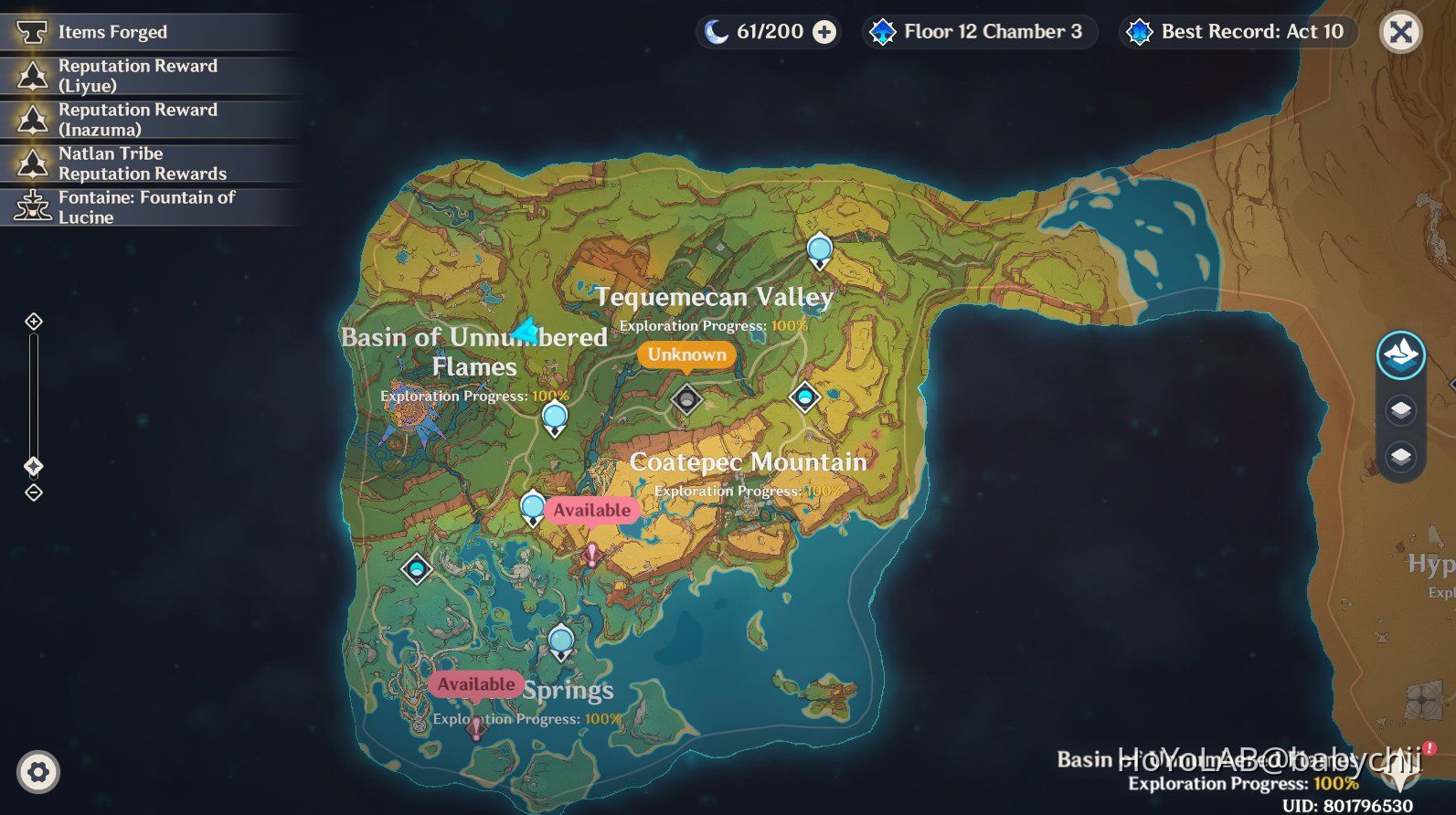 4 accts, all 100% exploration in Natlan Genshin Impact | HoYoLAB