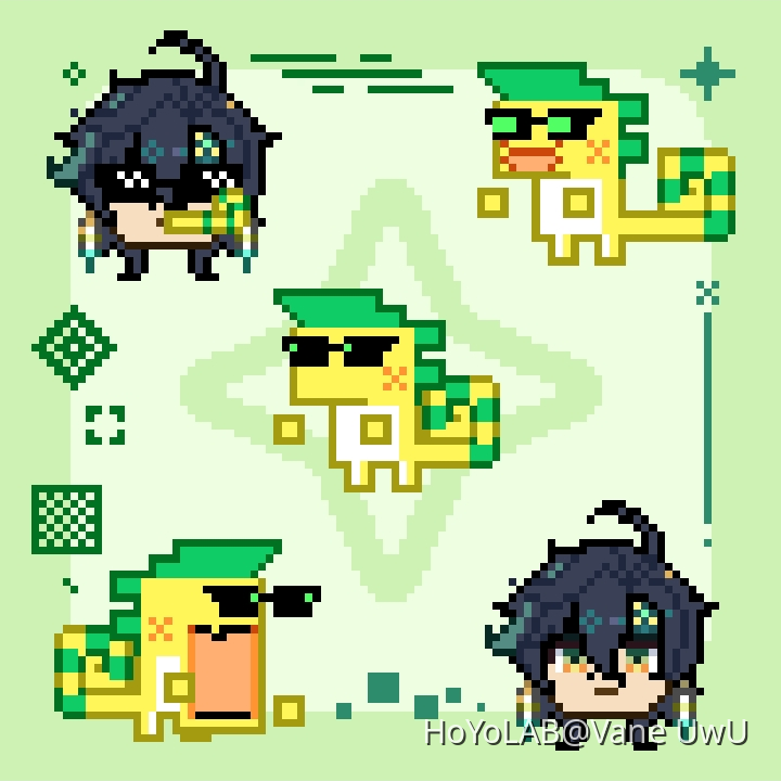 Ajaw and Kinich pixel art Genshin Impact | HoYoLAB