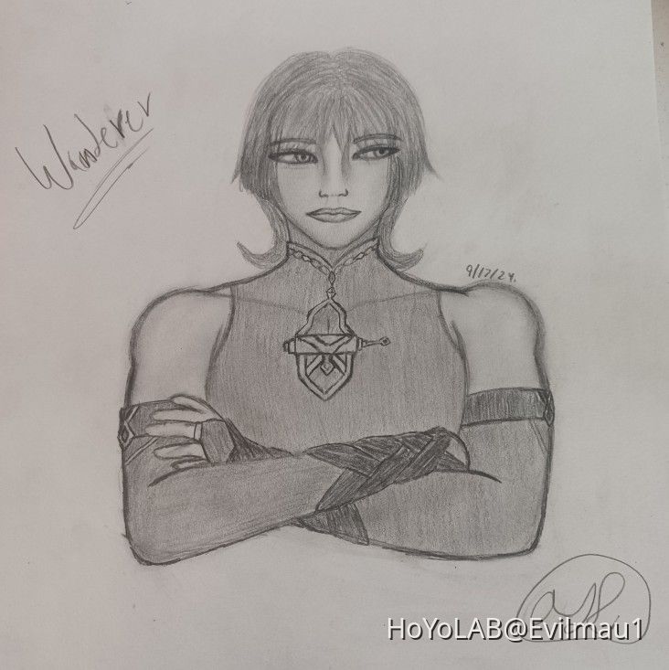 Wanderer doodle sketch from Work Genshin Impact | HoYoLAB