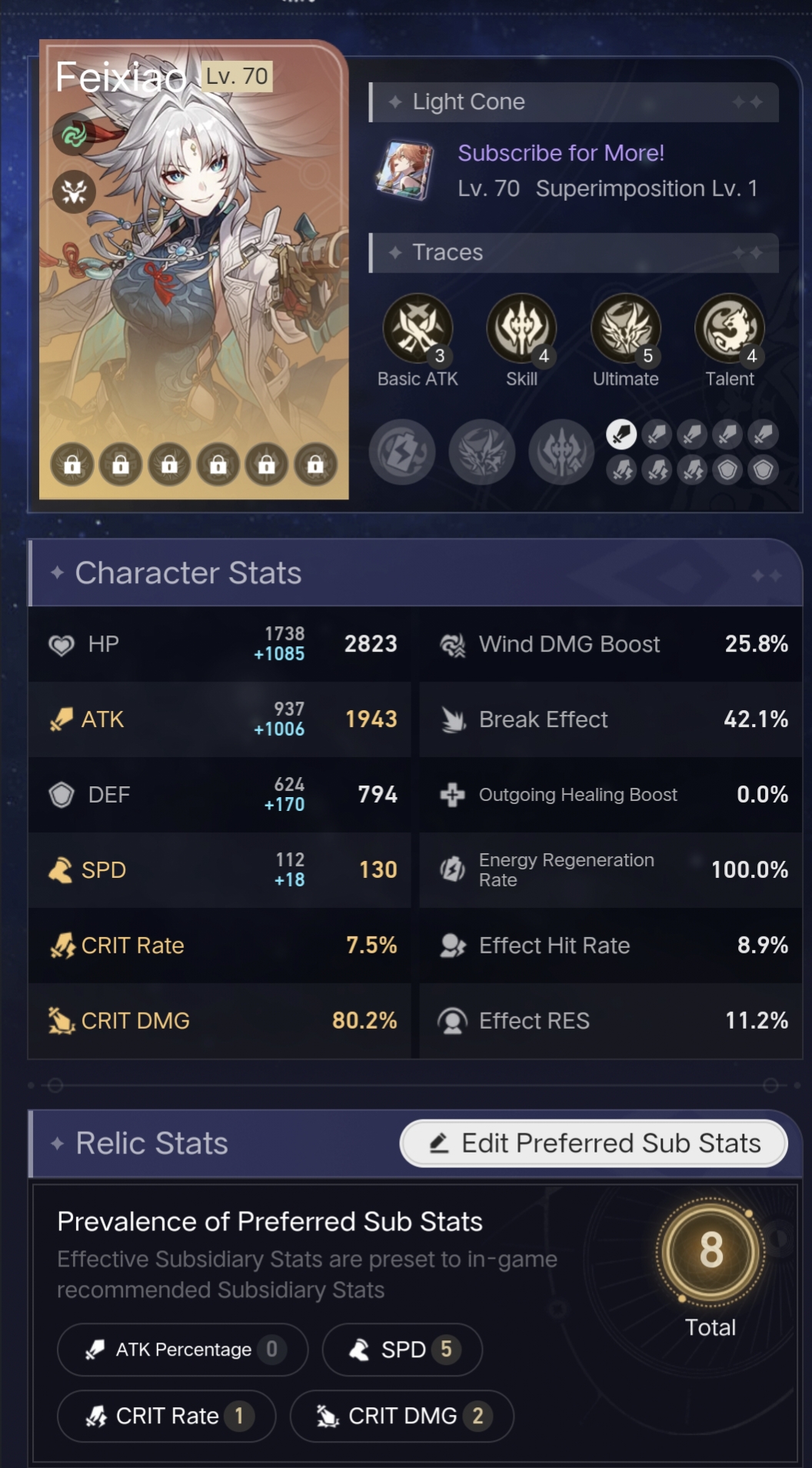 My Fei Xiao build. Honkai: Star Rail | HoYoLAB