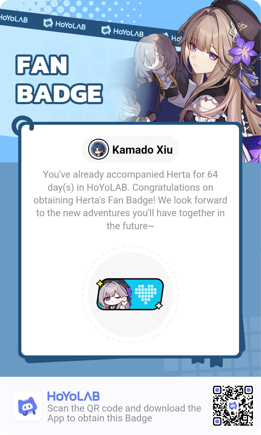 Herta permanent fan badge Honkai: Star Rail | HoYoLAB
