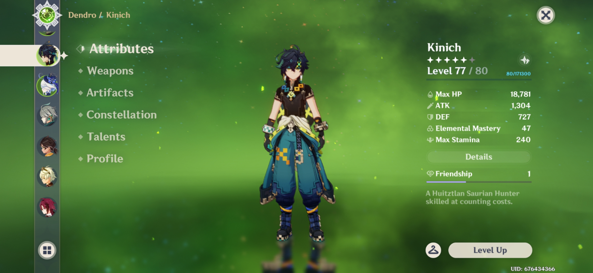 My Kinich progress so far Genshin Impact | HoYoLAB