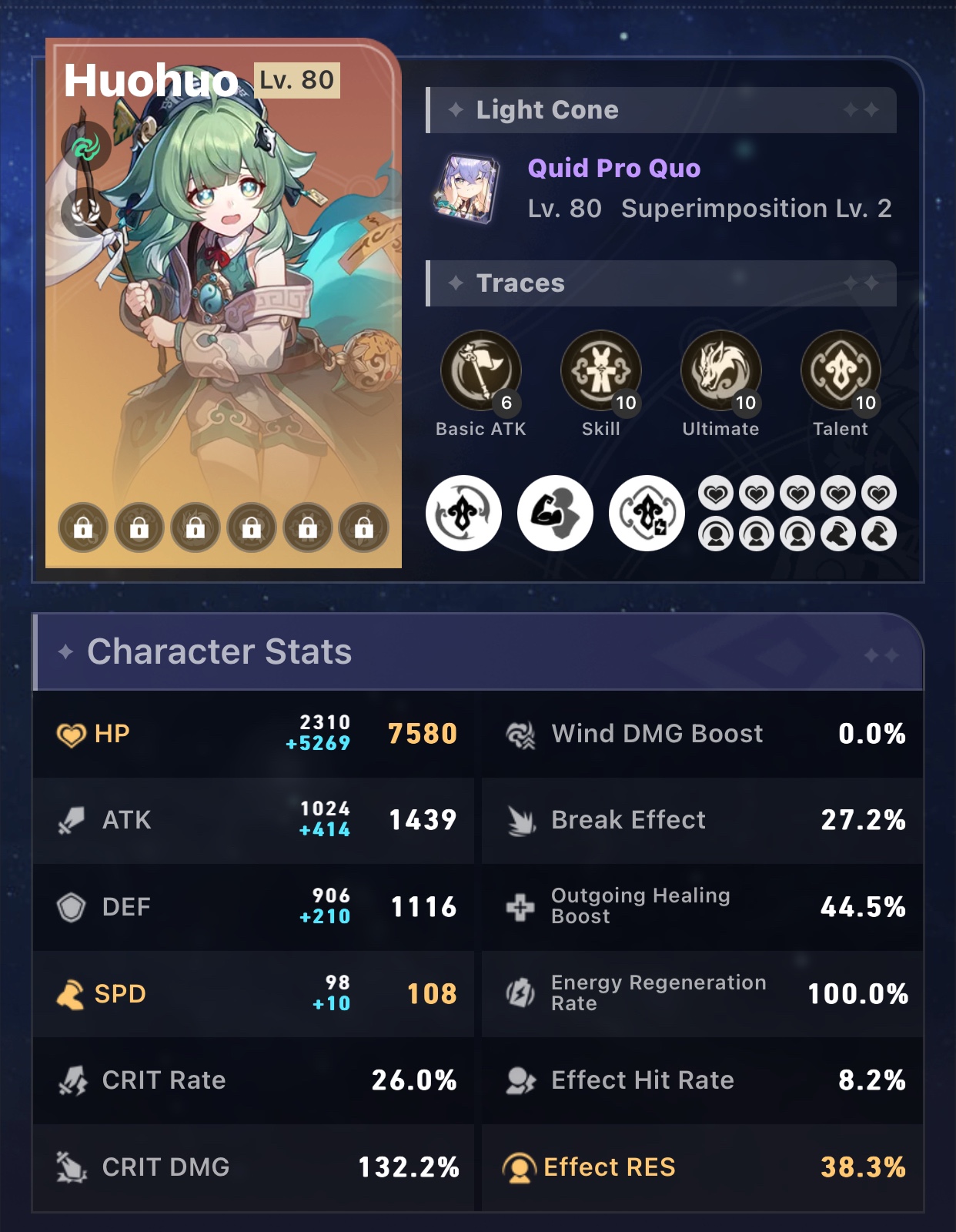 My Huohuo build Honkai: Star Rail | HoYoLAB
