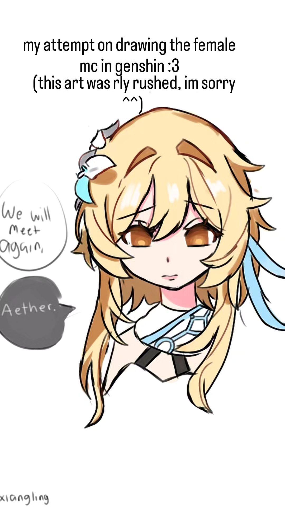 attempted to draw the female mc of genshin impact ᯓᡣ𐭩 Genshin Impact ...